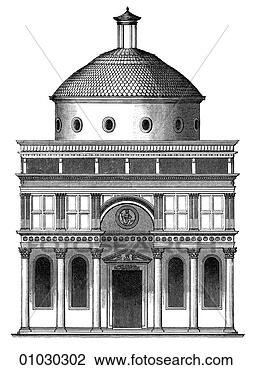 Clip Art of Architecture - Italy - line art Elevation Gothic ...